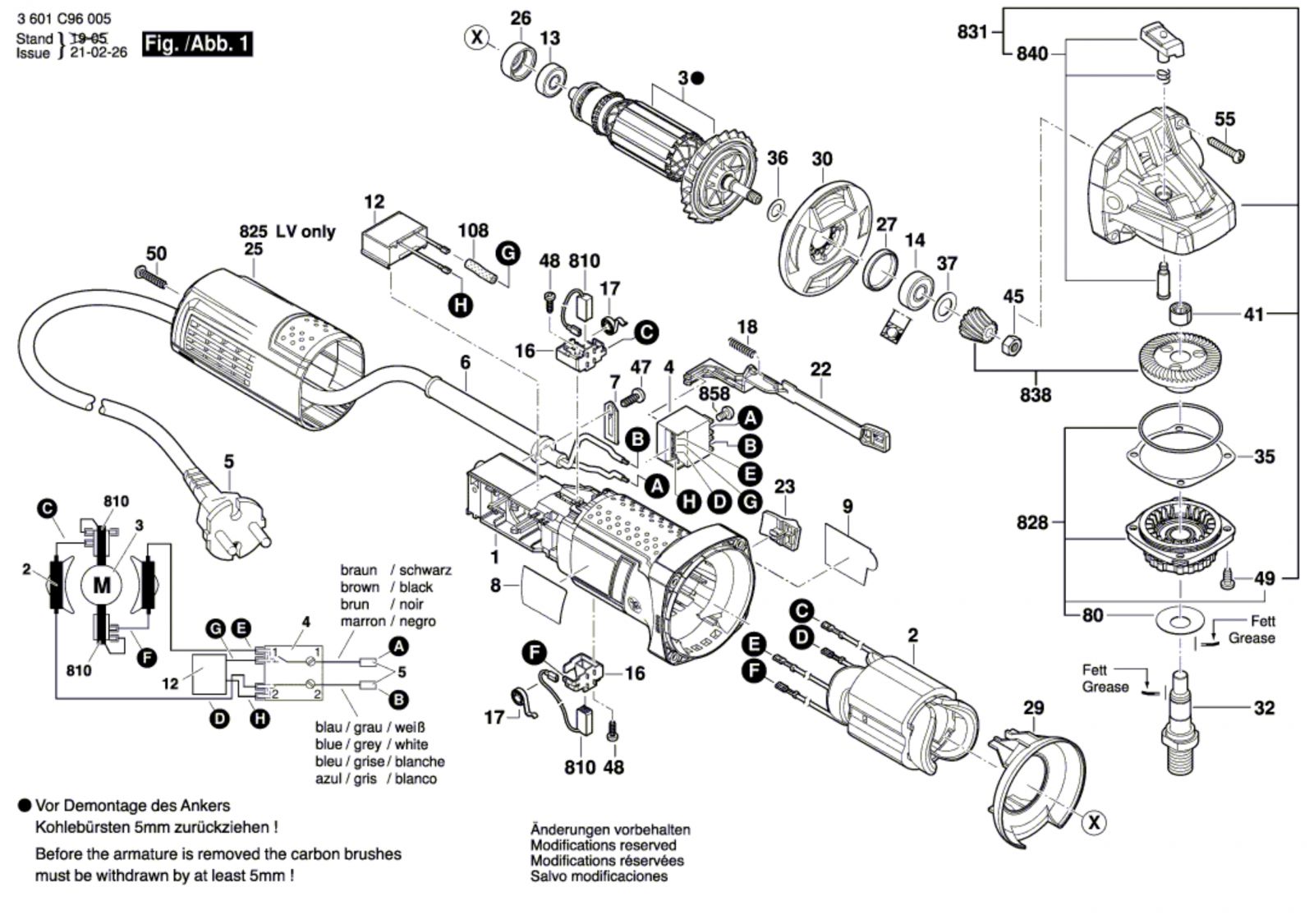 Bosch 3 601 C96 073 Gws 880 Angle Grinder 230 V Gb Spare Parts Gws880 Bosch 3 601 C96 073 Gws 880 Angle Grinder 230 V Gb Spare Parts Gws880